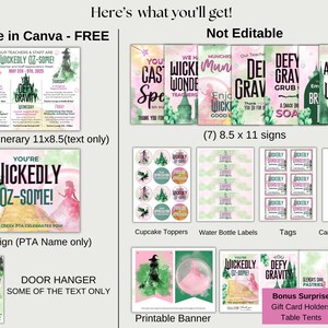 Wicked Teacher Appreciation Week Bundle Theme Ideas Editable Teacher ...