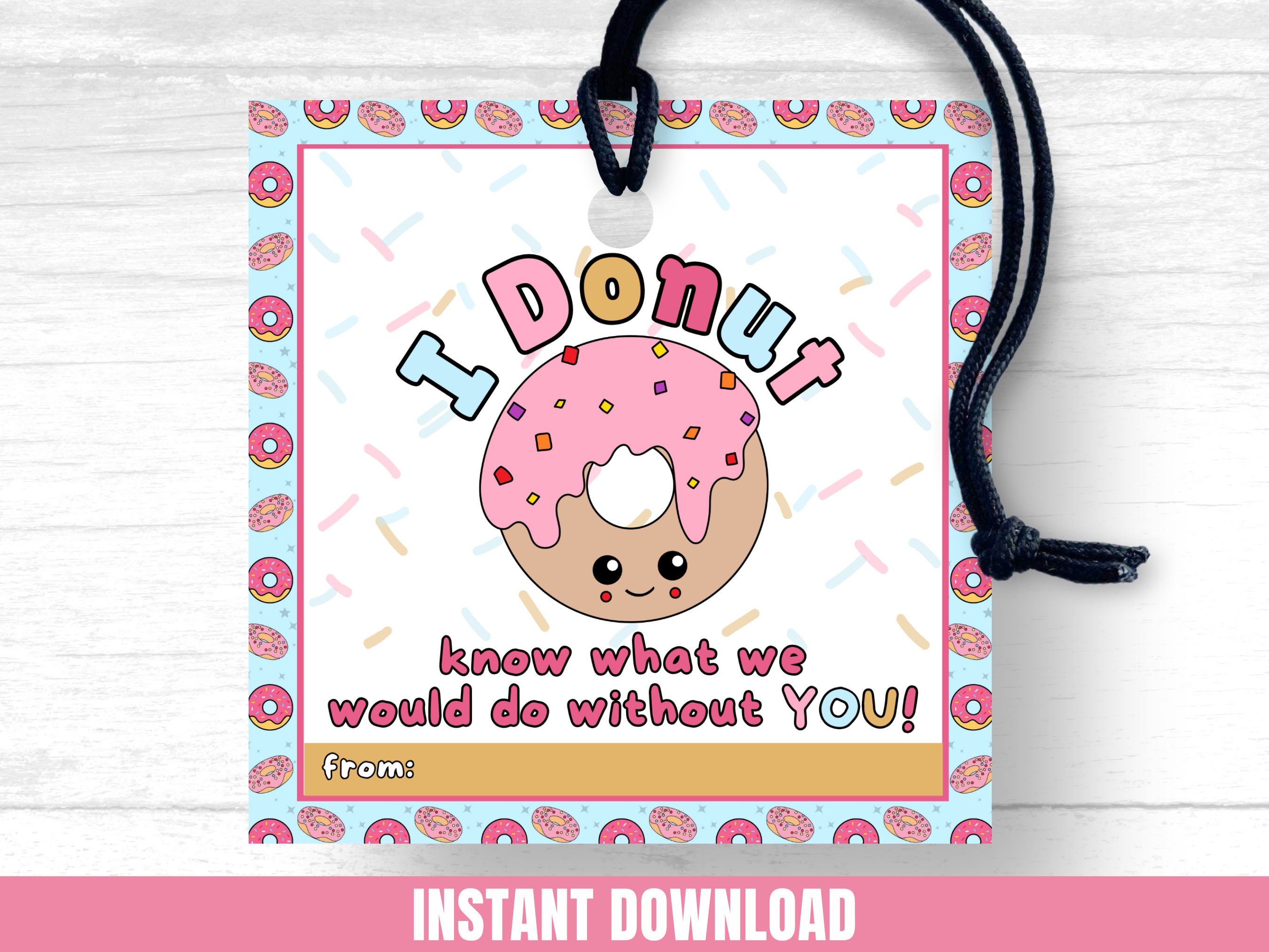 Donut Appreciation Gift Tag Staff Appreciation Donuts Gift Tag Teacher ...