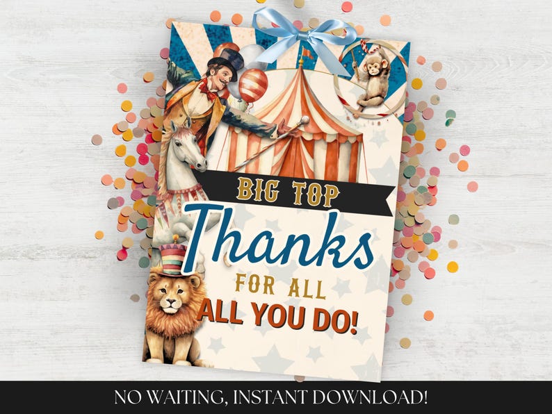 Teacher and Staff Circus Appreciation Gift Tags Printable Circus-themed ...