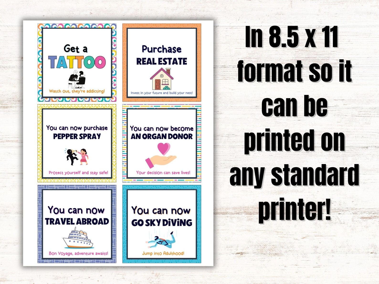 18th Birthday Gift Tag Set 18 Things You Can Do When You Are 18 Gift ...