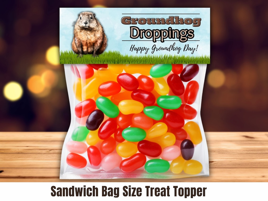 Groundhog Day Bag Toppers Printable, Funny Treat Bag Toppers for ...