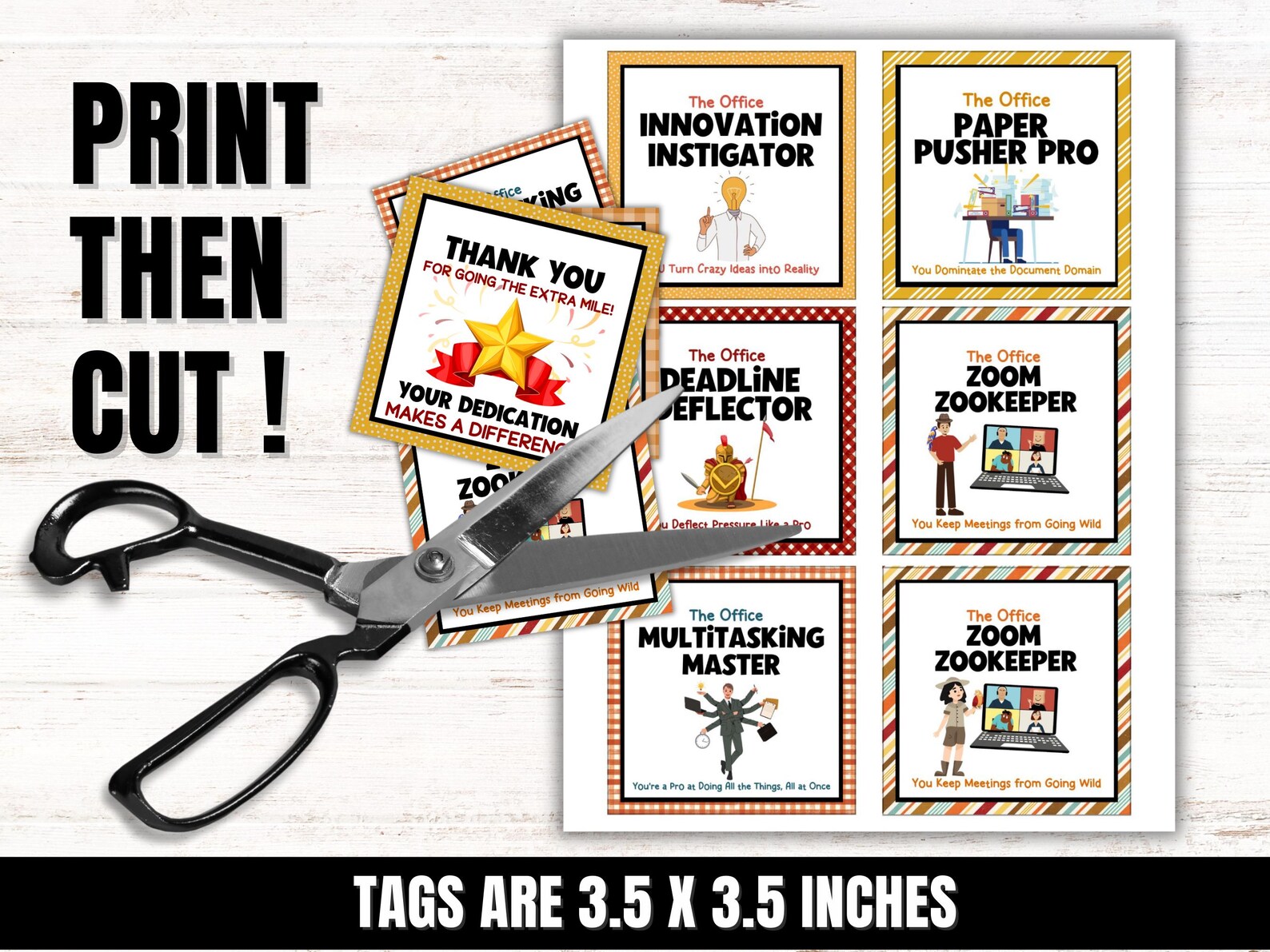 Funny Employee Appreciation Tags - Team Recognition Gift Tags, Staff ...