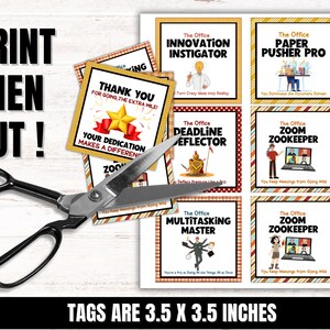 Funny Employee Appreciation Tags - Team Recognition Gift Tags, Staff ...