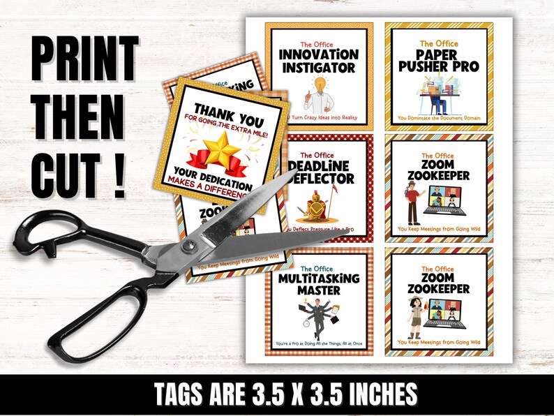 Funny Employee Appreciation Tags - Team Recognition Gift Tags, Staff ...