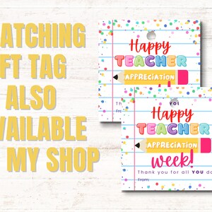 Primary Teacher Appreciation Gift Card Holder, Printable Gift for ...