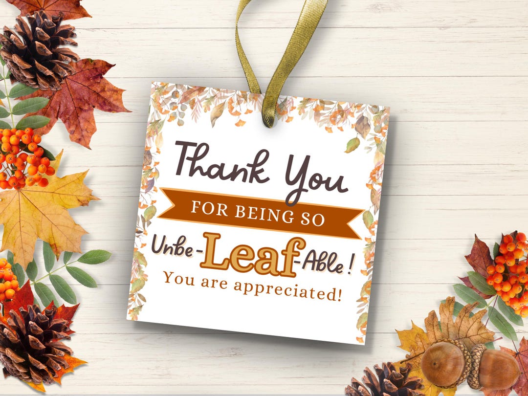 Employee Appreciation Fall Thank You Tag - Printable Staff Recognition ...