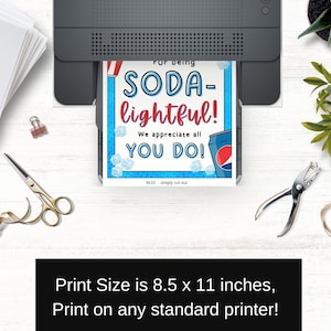 Soda Appreciation Sign Printable Pop & Soda Sign Teacher Appreciation ...