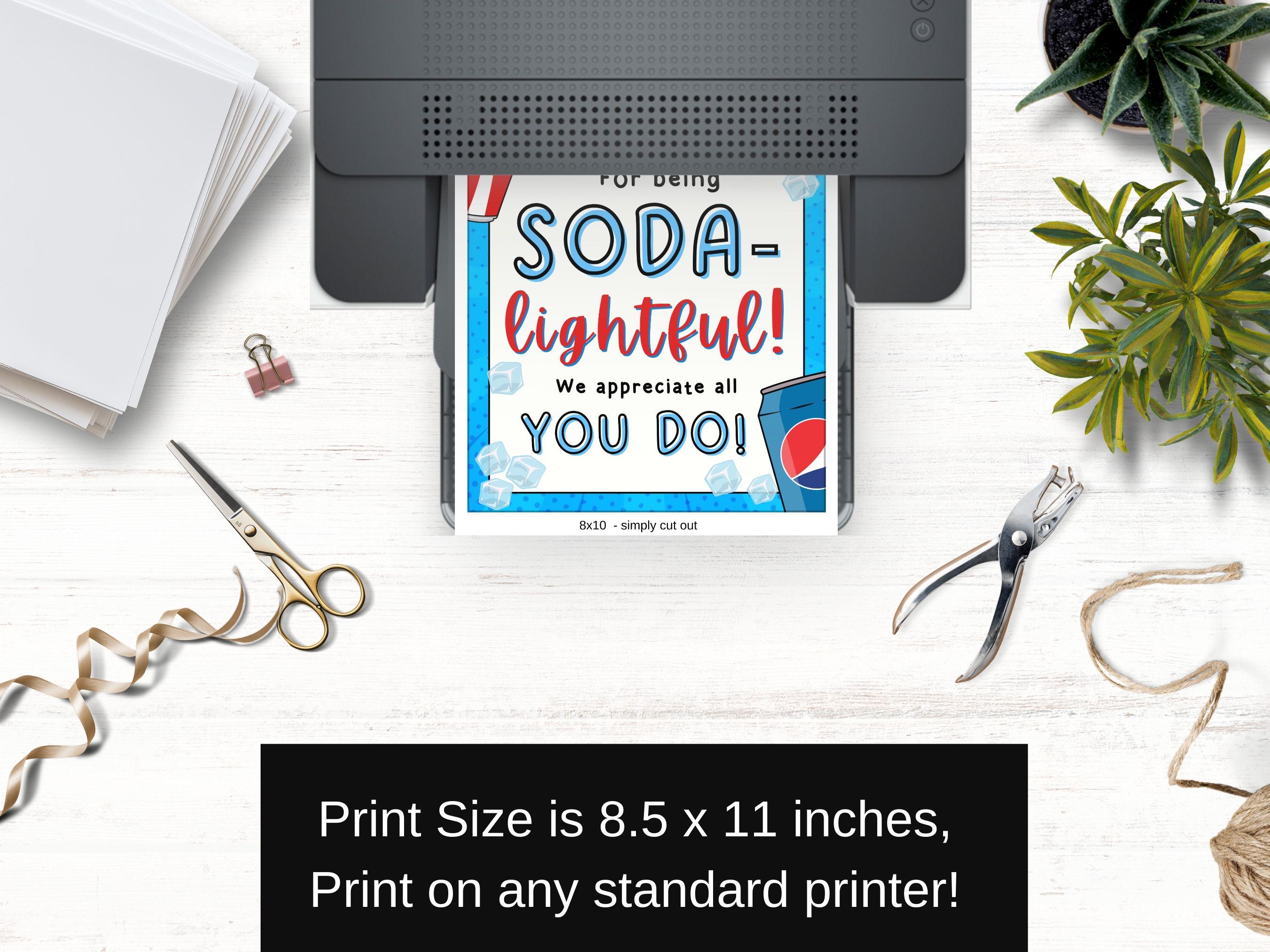 Soda Appreciation Sign Printable Pop & Soda Sign Teacher Appreciation ...