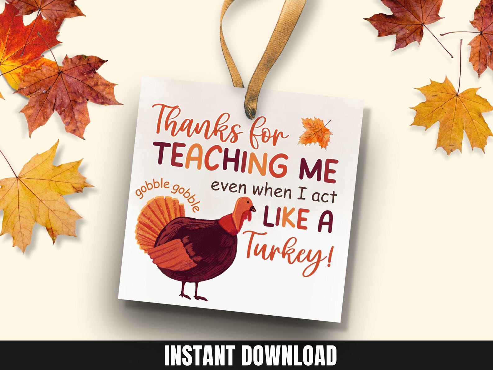 Thanksgiving Teacher Gift Tags Thankful for You Teacher Tag Turkey ...