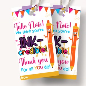 Pen Thank You Gift Tag Teacher Staff Appreciation Week Gift Tag ...