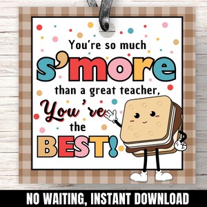 Smores Teacher Tag Teacher Smore Appreciation Tag Printable Smore Tag ...
