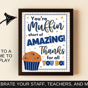 Muffin Appreciation Sign Printable Breakfast Bar Sign Muffin Teacher ...