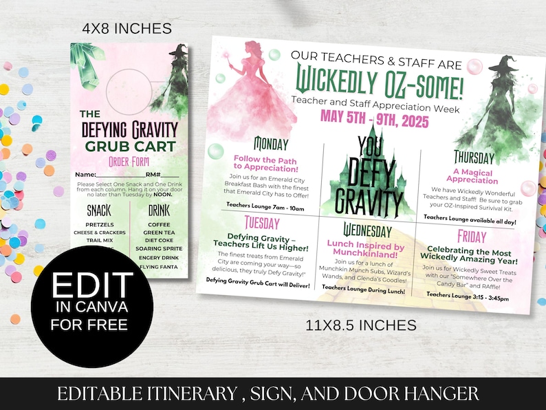 Wicked Teacher Appreciation Week Bundle Theme Ideas Editable Teacher ...