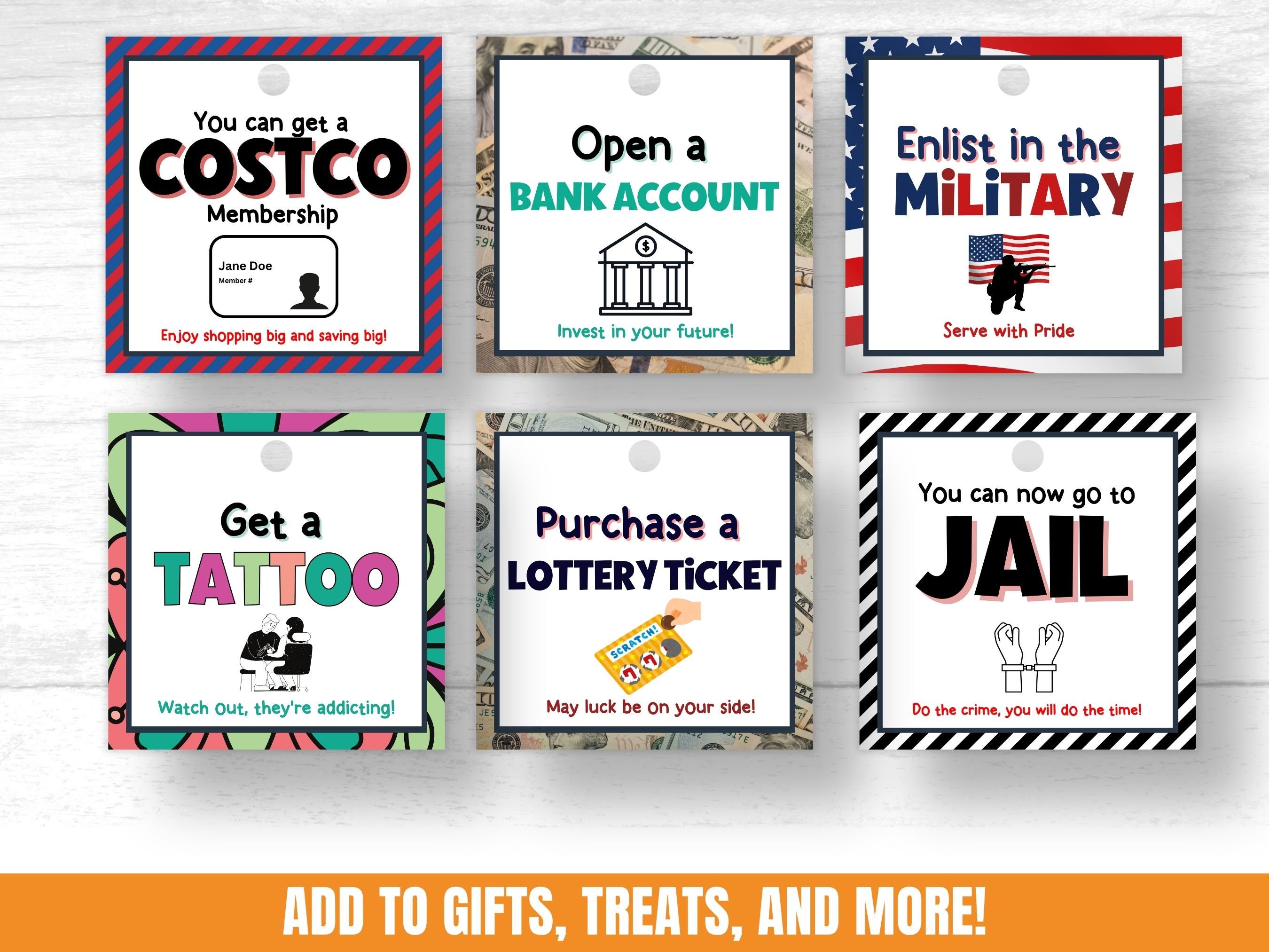 18th Birthday Gift Tag Set 18 Things You Can Do When You Are 18 Gift ...