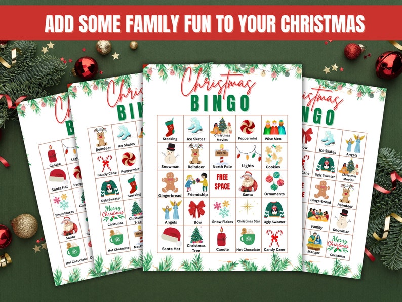 Christmas Bingo Printable Christmas Family Fun Christmas - Etsy