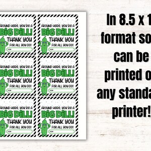 Big Dill Gift Tag Printable Colleaugues Gift Tags Staff Appreciation ...