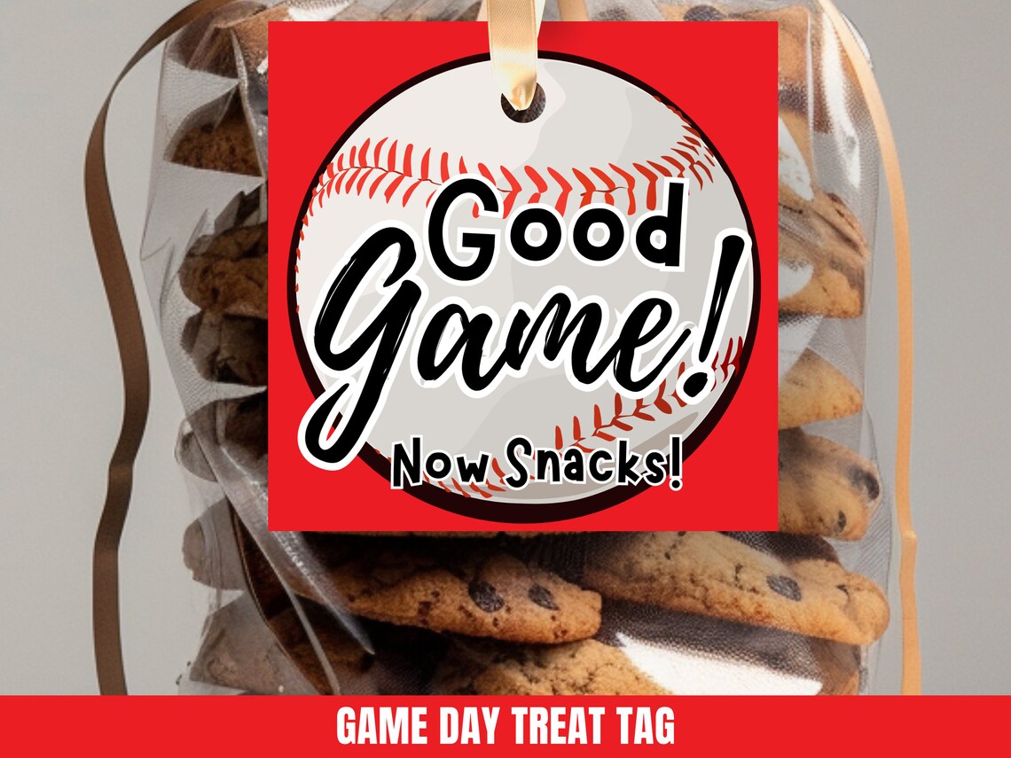 Baseball Game Day Treat Tag Baseball Kids Sports Tag Baseball Team ...