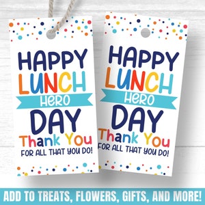 Lunch Hero Day Gift Tag Printable Lunch Hero Thank You Tag Lunch Hero ...