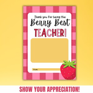Berry Best Teacher Appreciation Gift Card Holder Primary Teacher ...
