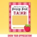 Berry Best Teacher Appreciation Gift Card Holder Primary Teacher ...