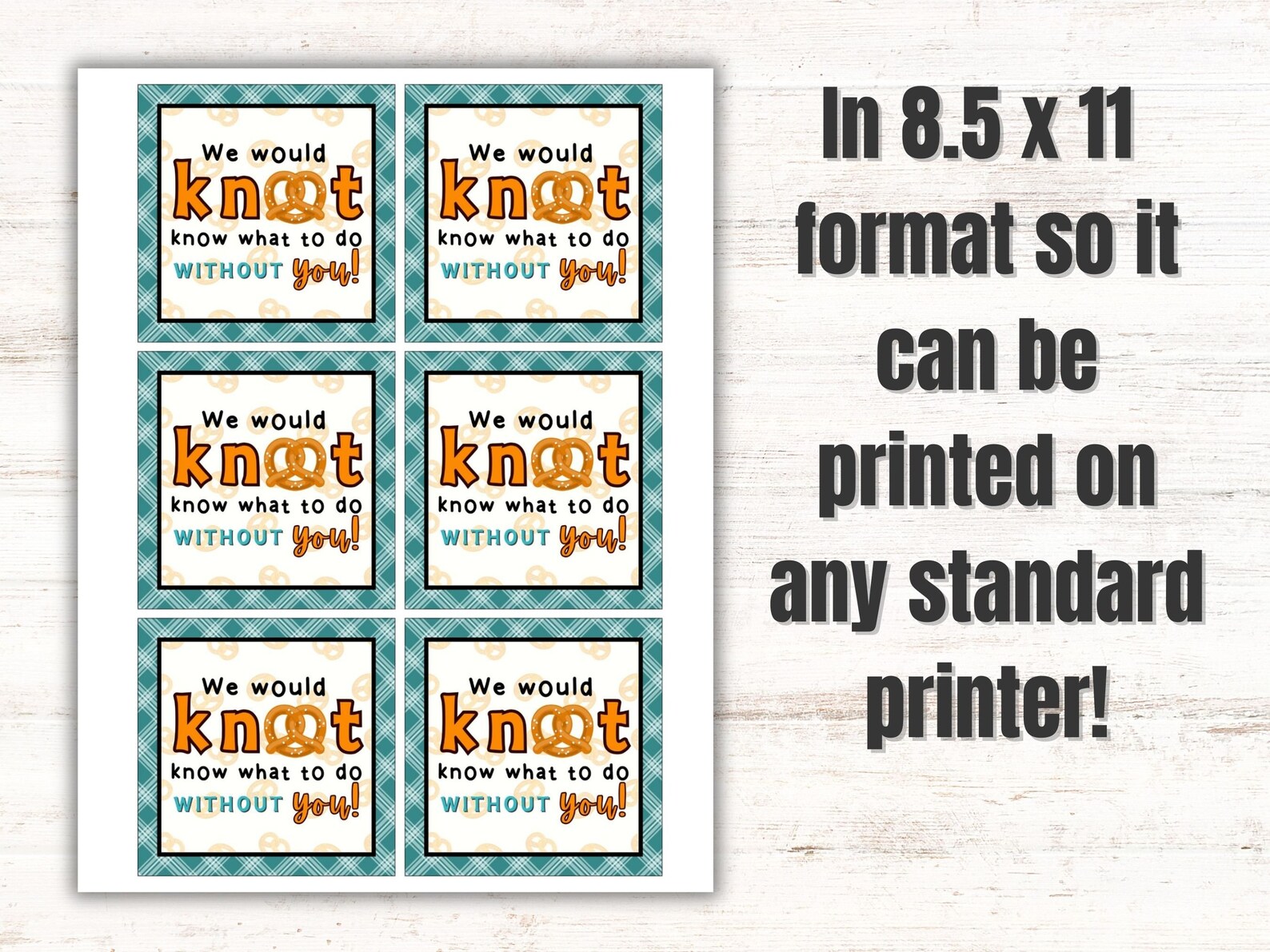 Pretzel Gift Tag Employee Appreciation Tags Teacher Pretzel ...