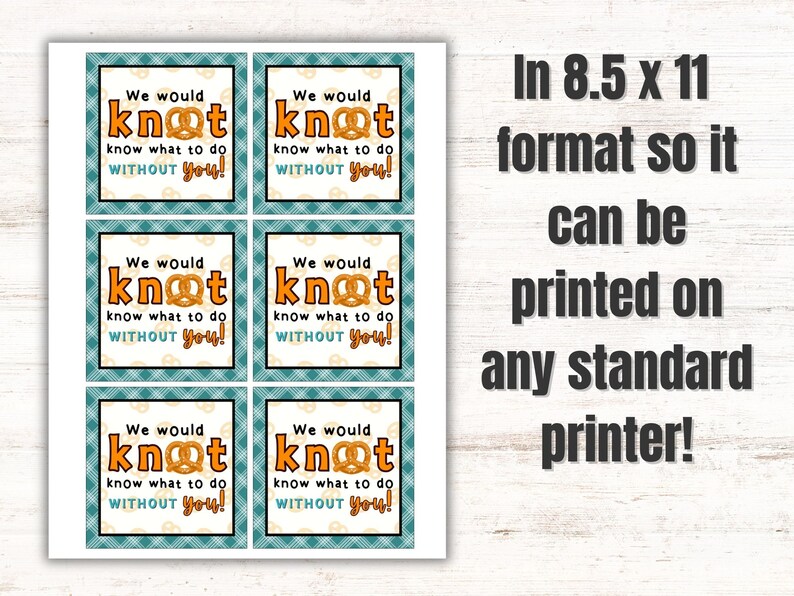 Pretzel Gift Tag Employee Appreciation Tags Teacher Pretzel ...