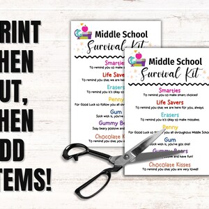 Middle School Survival Gift Tags Printable First Day of High School ...