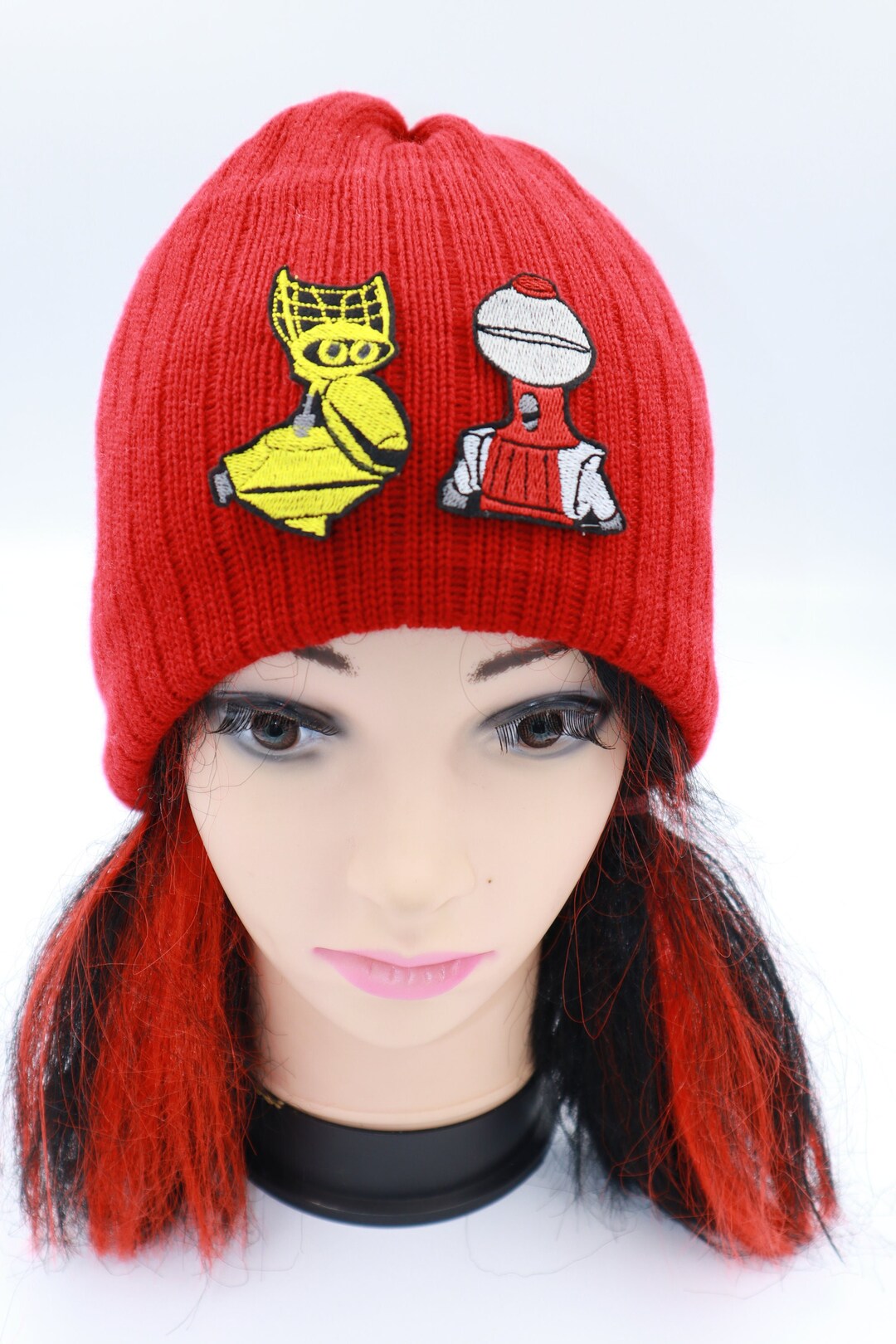 MST3K Crochet Hat: Tom Servo & Crow T. Robot Knit Beanie - Etsy