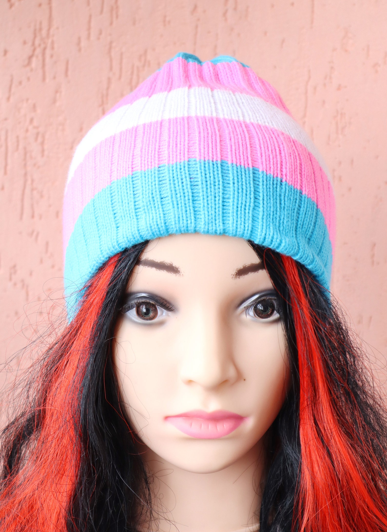 LGBT Trans Beanie Hat Flag Transgender Beanie Knitted Hat | Etsy