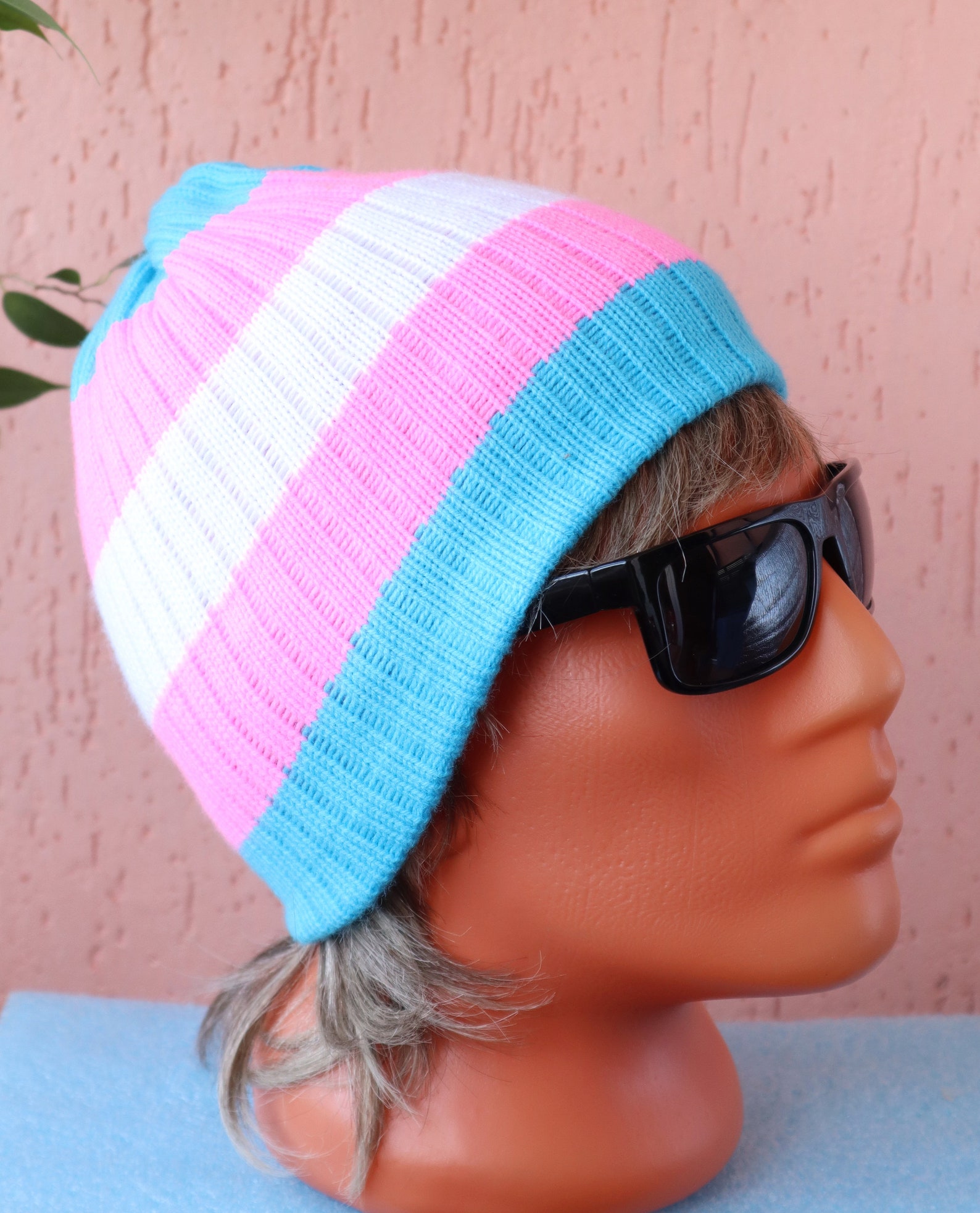 LGBT Trans Beanie Hat Flag Transgender Beanie Knitted Hat | Etsy