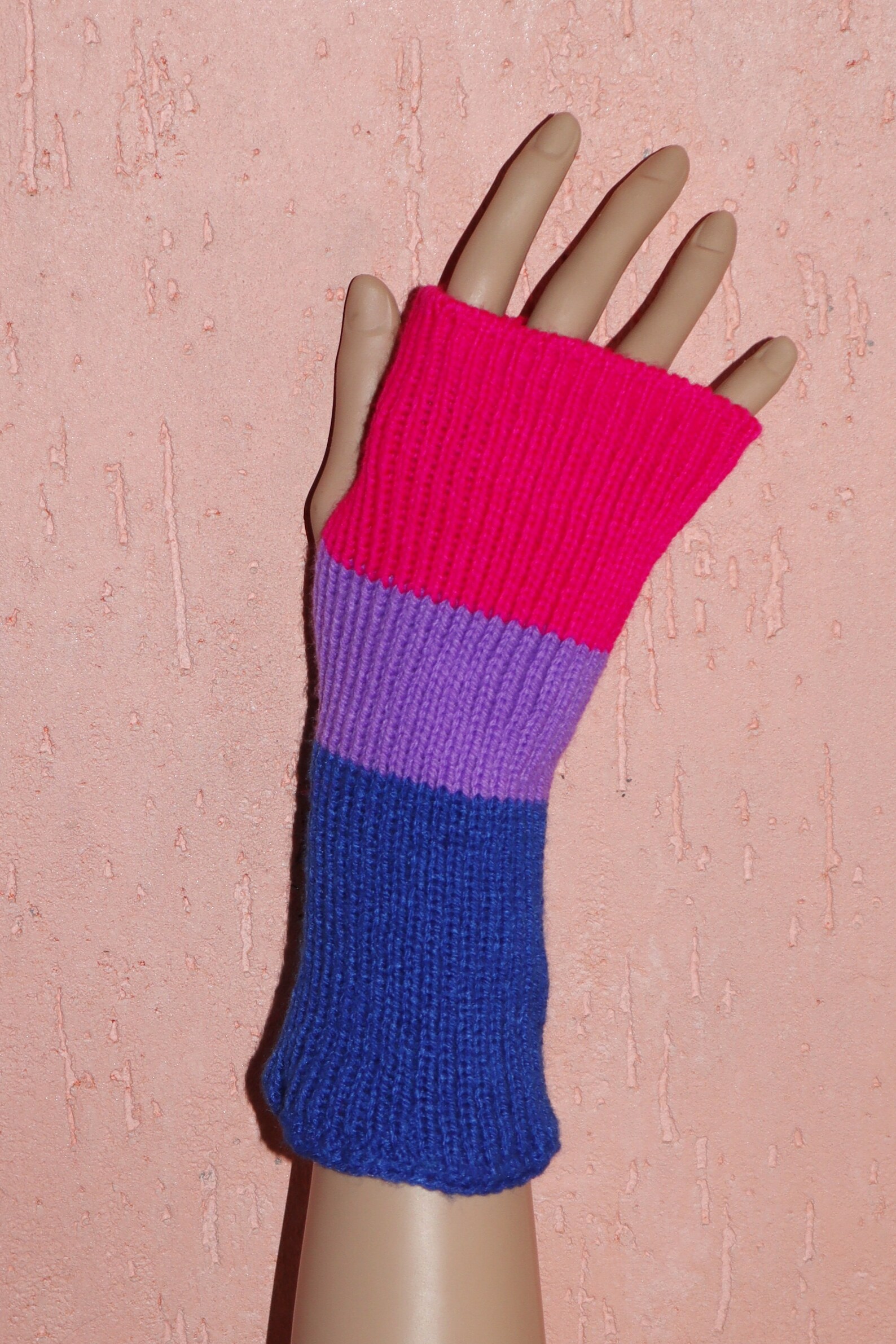 Bi Pride Gloves LGBT Bisexual Pride Gloves Pink Purple and - Etsy