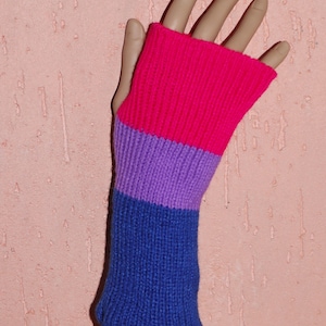 Bi Pride Gloves LGBT Bisexual Pride Gloves Pink, Purple and Blue Gloves ...