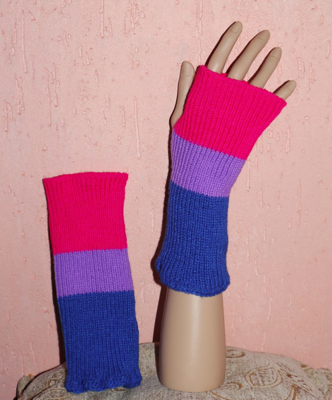 Bi Pride Gloves LGBT Bisexual Pride Gloves Pink, Purple and Blue Gloves ...