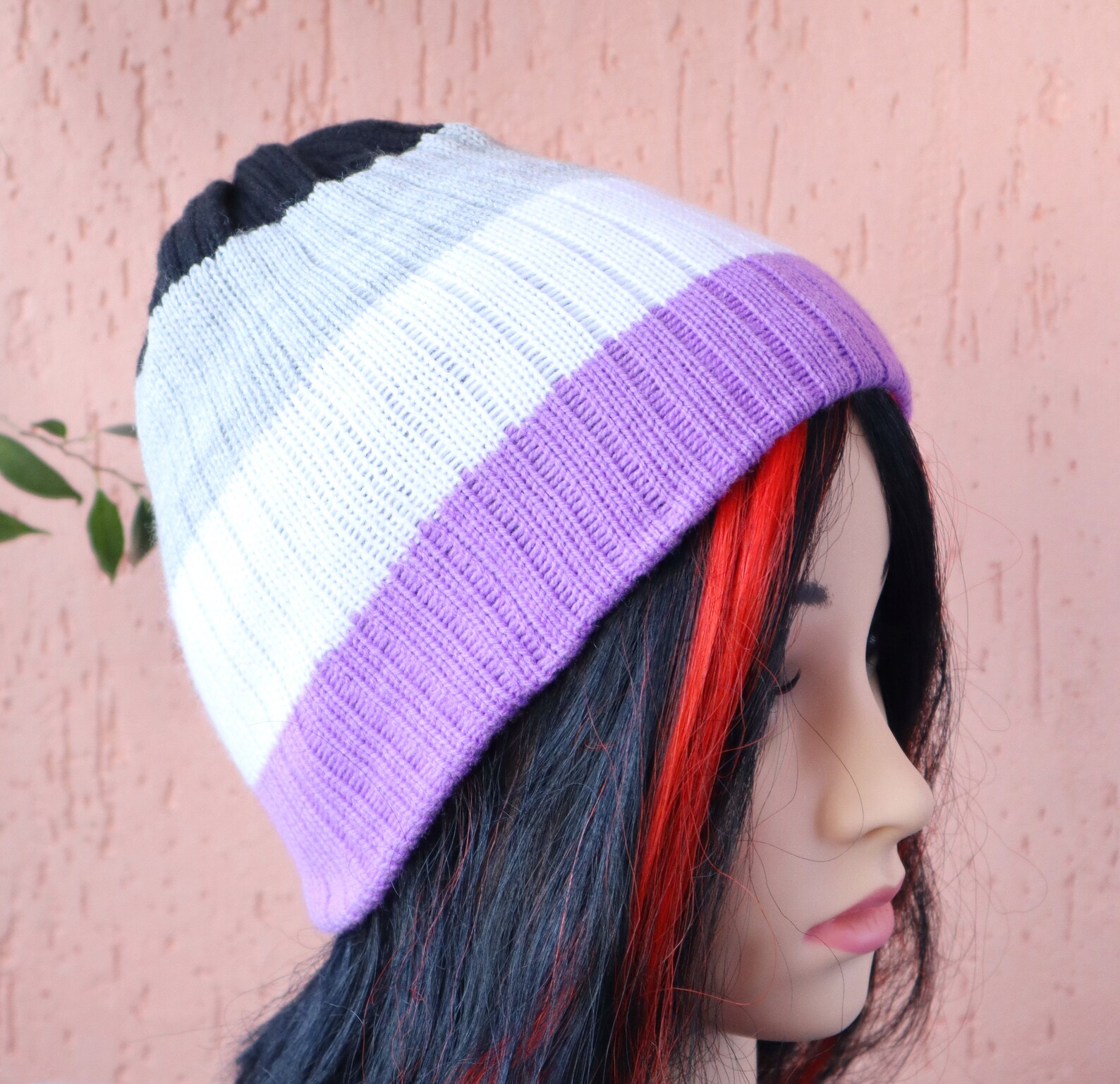 Asexual Knitted Pride Beanie Hat LGBTQ Pride Asexual Pride - Etsy