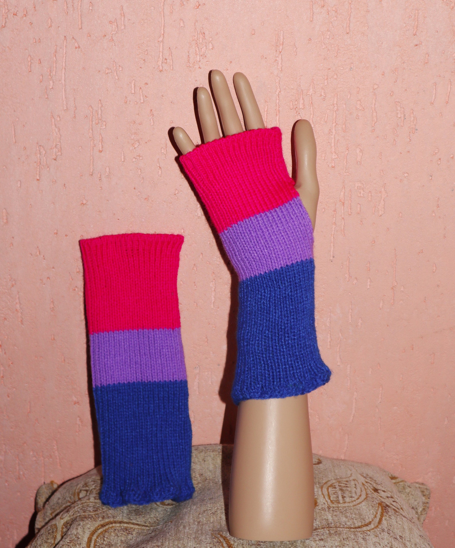 Bi Pride Gloves LGBT Bisexual Pride Gloves Pink, Purple and Blue Gloves ...
