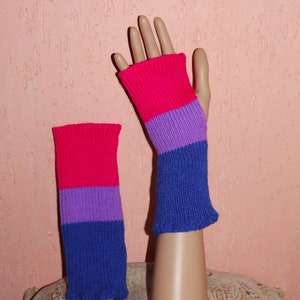 Bi Pride Gloves LGBT Bisexual Pride Gloves Pink, Purple and Blue Gloves ...