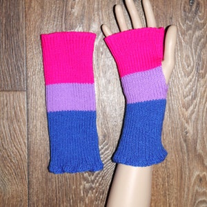 Bi Pride Gloves LGBT Bisexual Pride Gloves Pink, Purple and Blue Gloves ...