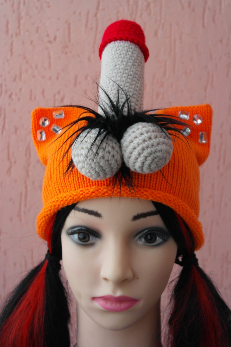 Crochet penis hat penis warmer Gifts Cat Ears Hat penis sex | Etsy