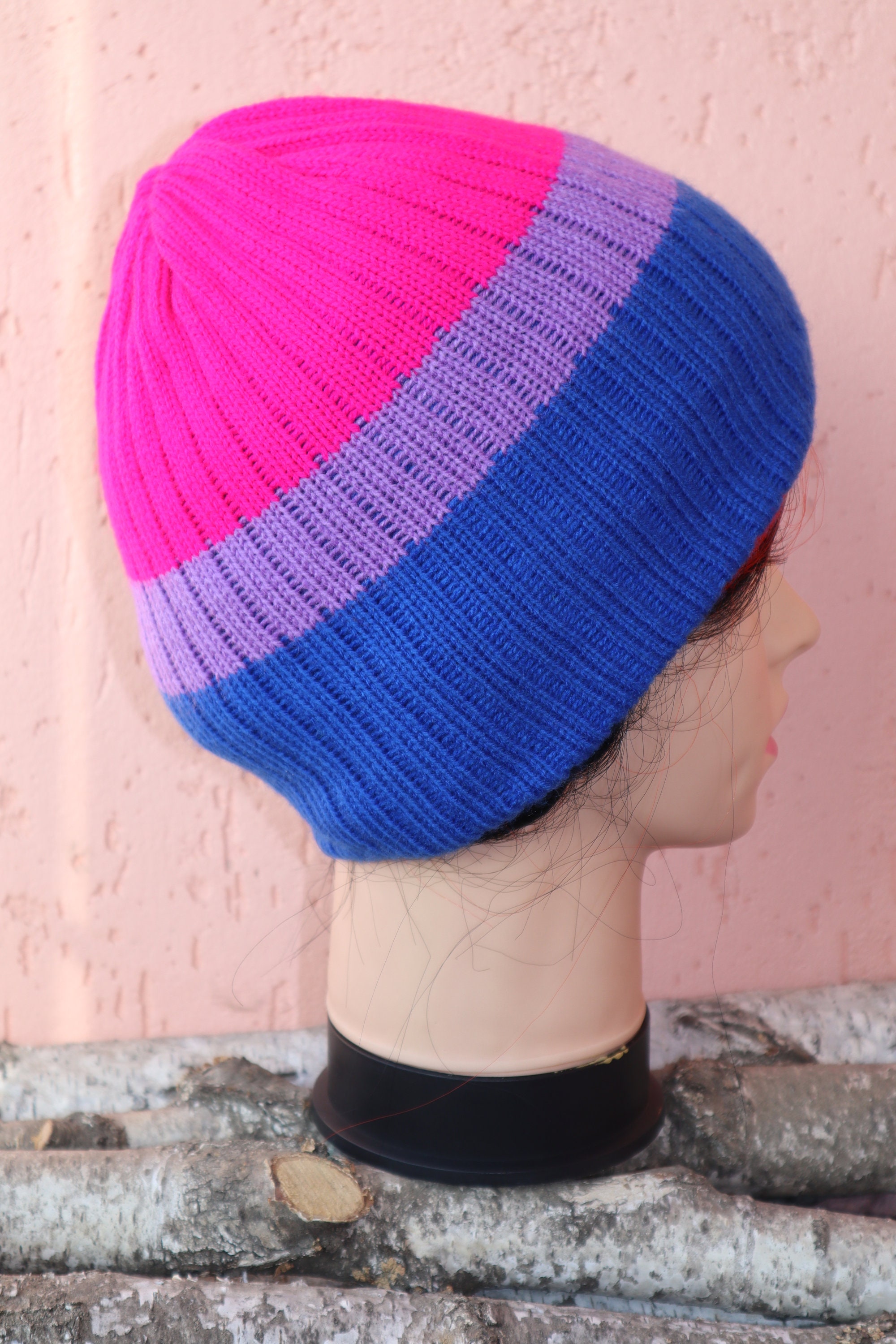 Bi Pride Beanie Hat LGBT Bisexual Pride Hat Bisexual Pride | Etsy Canada