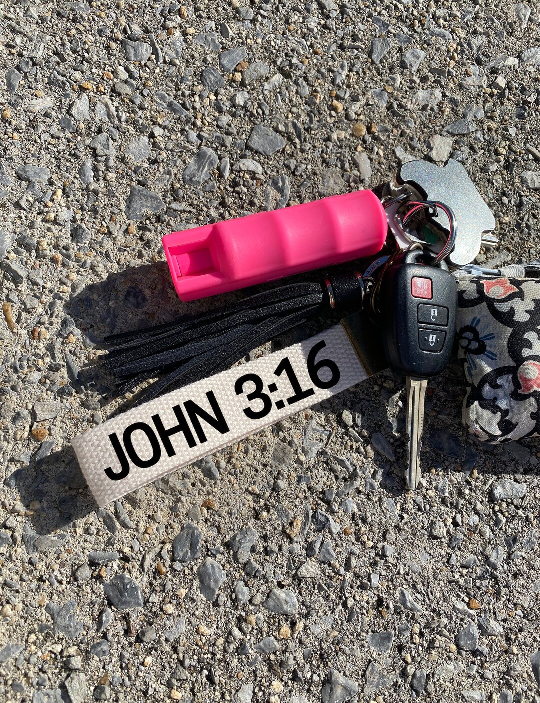 Choose Your Bible Verse | Natural or Black Fabric | Handmade Keychain ...