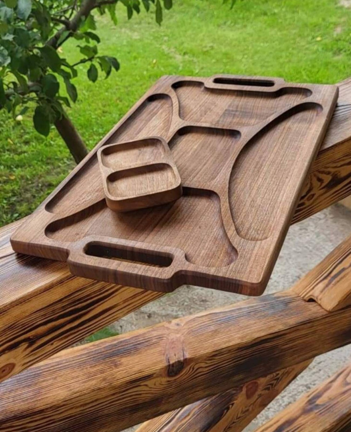 Wood Platter Wooden Dish Yin Yang Wood Plate Yin Yang Wood Serving Tray ...