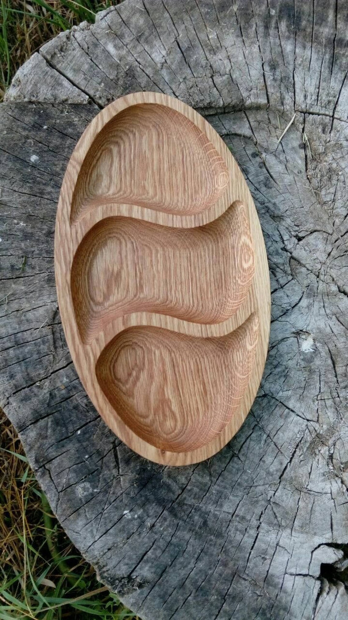 Large Wooden Serving Dish Hand Carved Wooden Bowl Segmented Wood Bowl ...