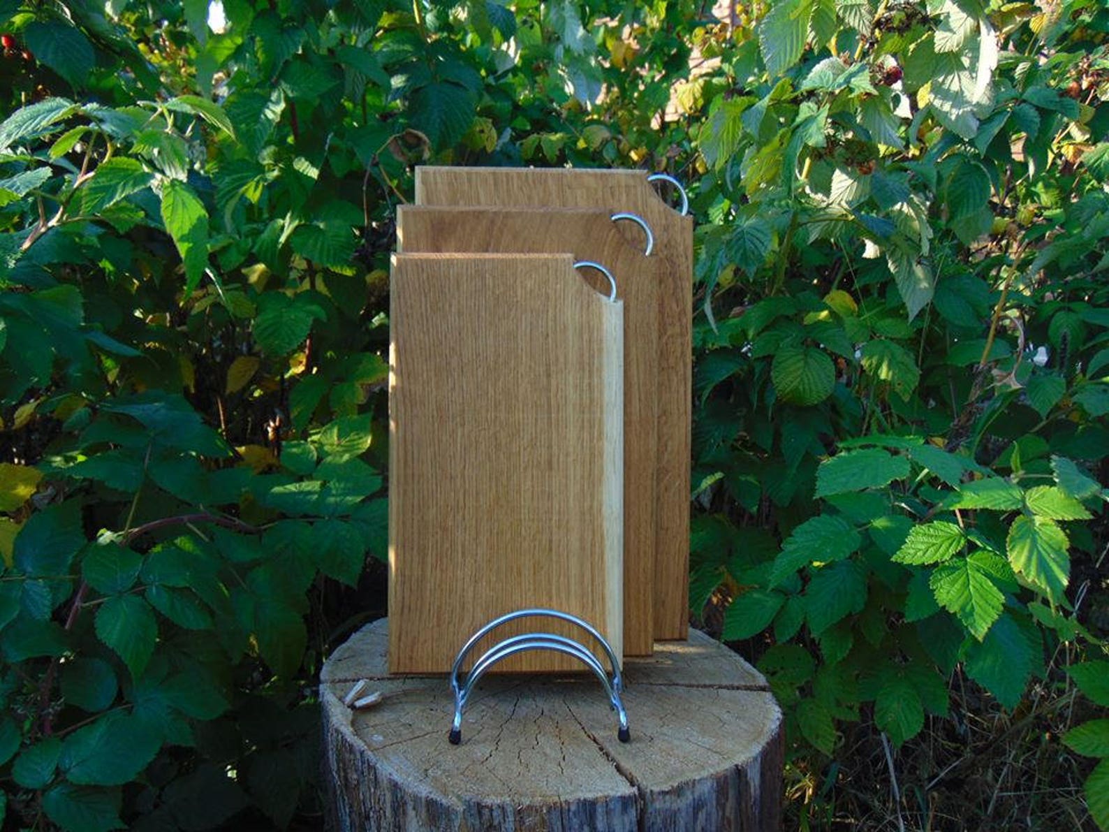 Three Cutting Board Set With Stand Modern Custom Oak Cutting Board ...