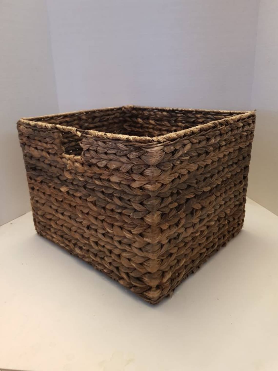 Large Square Woven Wicker Storage Basket | Etsy