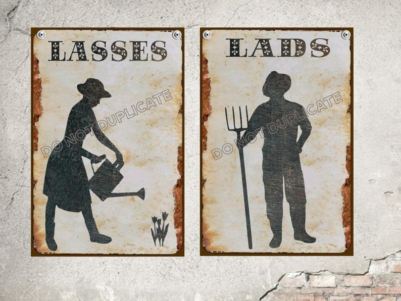 Bathroom Signs Cowboy Cowgirl Country Western Bathroom Decor - Etsy