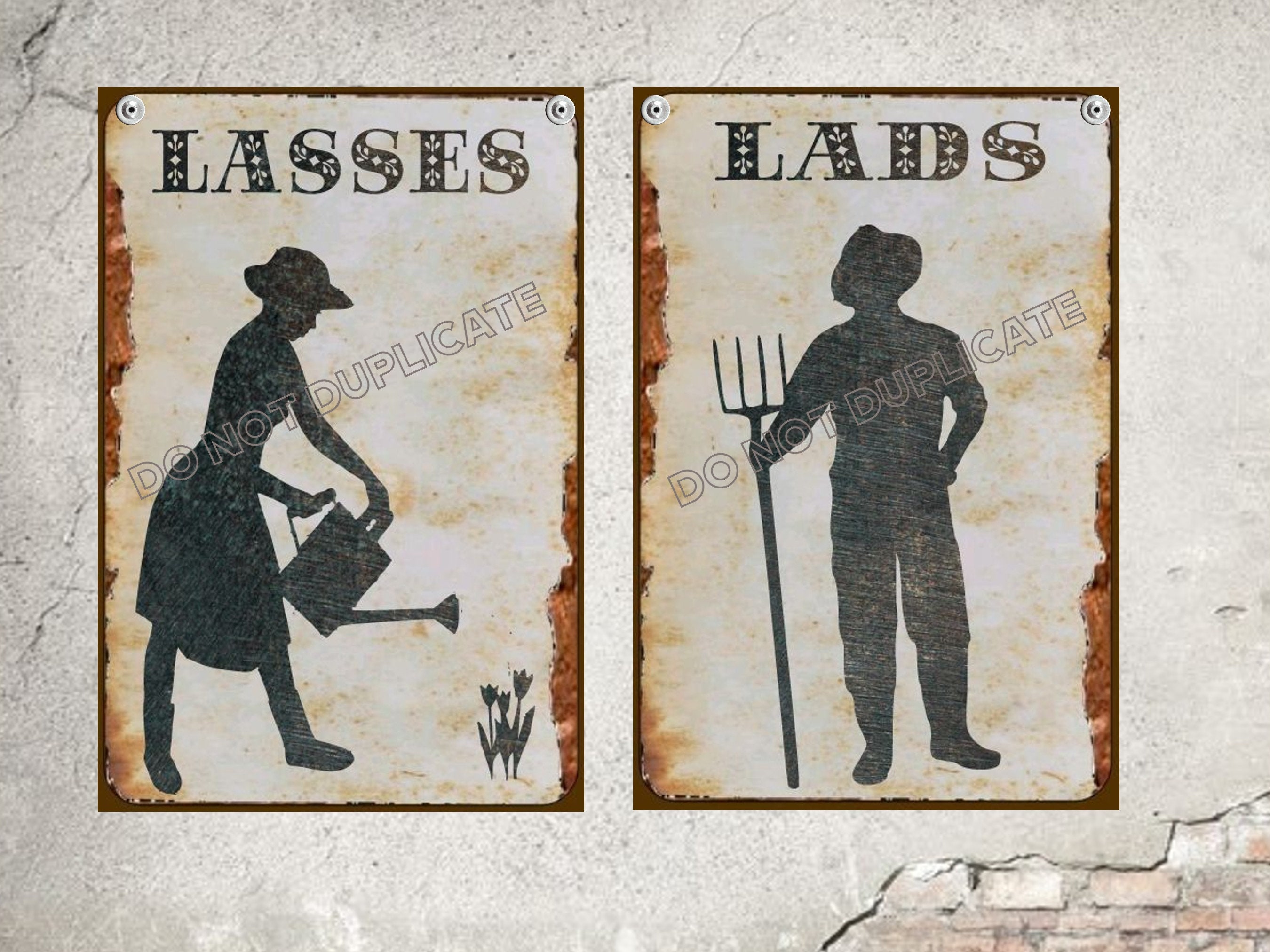 Bathroom Signs Cowboy Cowgirl Country Western Bathroom Decor - Etsy