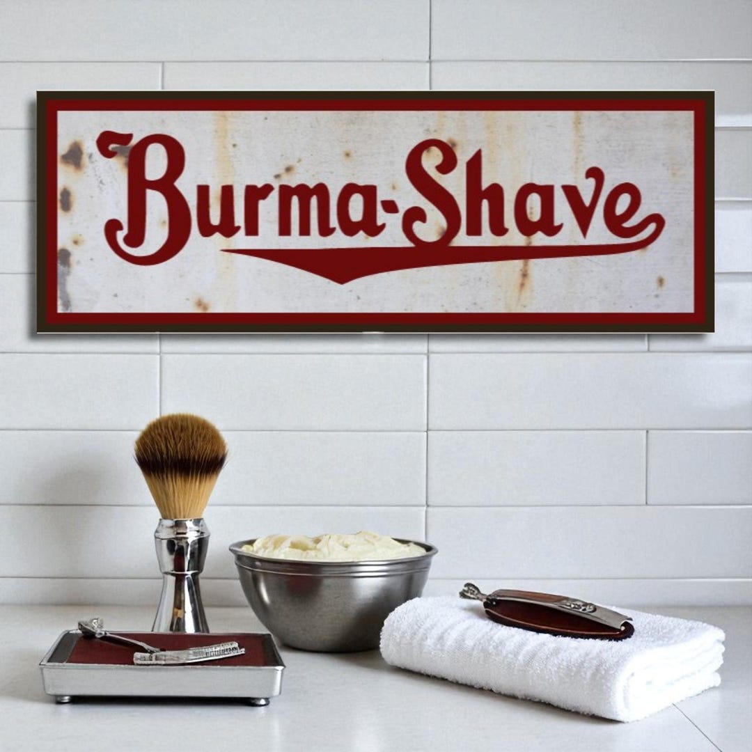 Burma Shave Barber Sign Vintage Advertizing Shaving Sign - Etsy