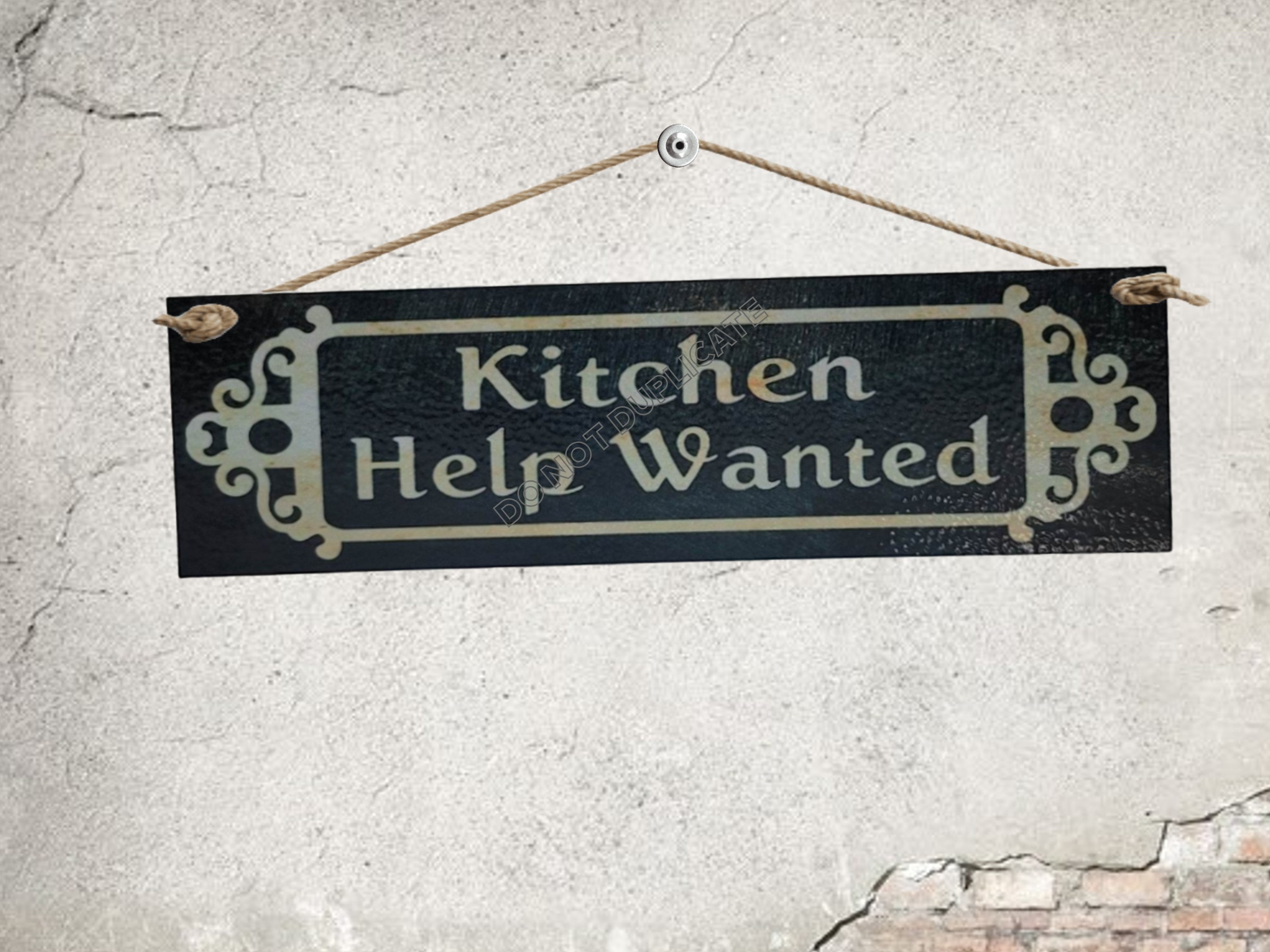 Kitchen Help Wanted Sign Rustic Kitchen Decor - Etsy