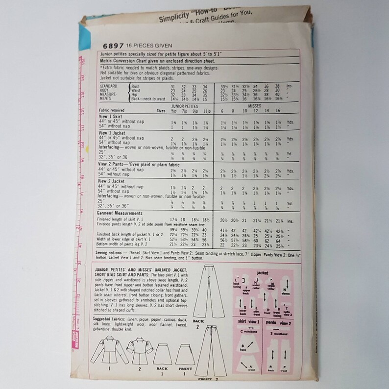 Simplicity Sewing Pattern 6897 - Etsy