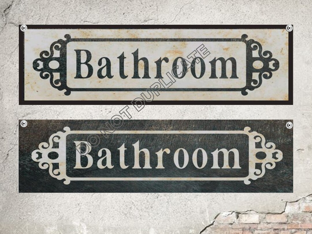 Victorian Bathroom Sign Rustic Bathroom Decor - Etsy